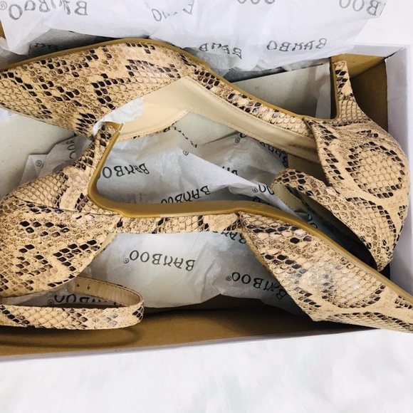 BAMBOO | Shoes | Faux Python Skin Plunging Pointy Toe Low Heel | Poshmark
